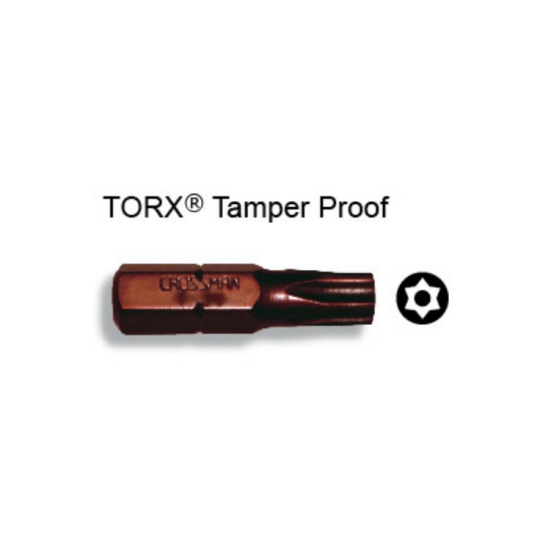 Punta Crossman Magnet. Torx Tamper Proof T-30 1/4" X 25mm # 44-331 (10 Uni.)