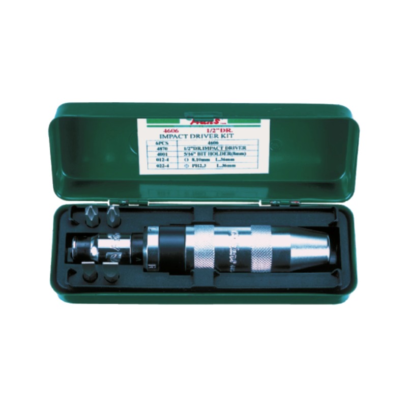 Atornillador Hans Impacto 1/2 Dr.c/puntas 6 Pzas. #4606 (of)